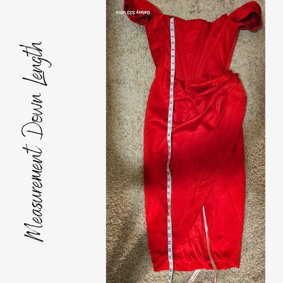 House of CB | Dresses | House Of Cb Loretta Red Satin Off Shoulder ...